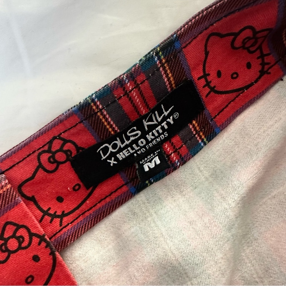 Hello Kitty Dolls Kill Plaid Skirt Red - Gem